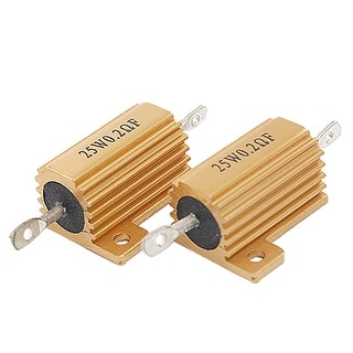 2 Pcs Aluminum Clad Wirewound Resistors 25W 0.2 Ohm 1% - Gold Tone ...