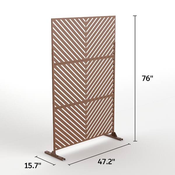 Metal Privacy Screen Free Standing Parallel Lines - On Sale - Bed Bath ...