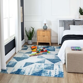 Mohawk Home Eroded Triangles Abstract Geometric Area Rug - Bed Bath ...