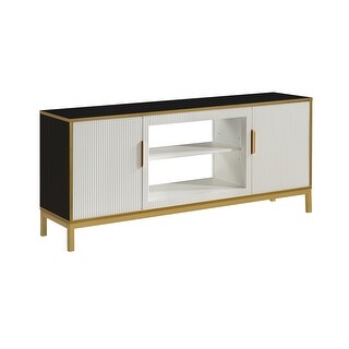 Vilo Home Larisa Contemporary 2 Tone White/Black 65" TV Stand - 65 ...