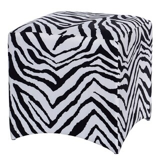 Dann Foley - Stool with Black & White Zebra Print Linen Upholstery ...