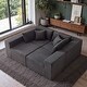 104 Inch Corduroy Modular Sectional Sofa L Shaped, 4 Piece Floor Couch ...