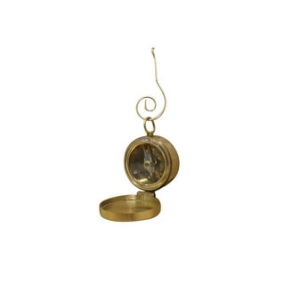 Solid Brass Decorative Compass with Lid Christmas Ornament 4" - 2" L x ...