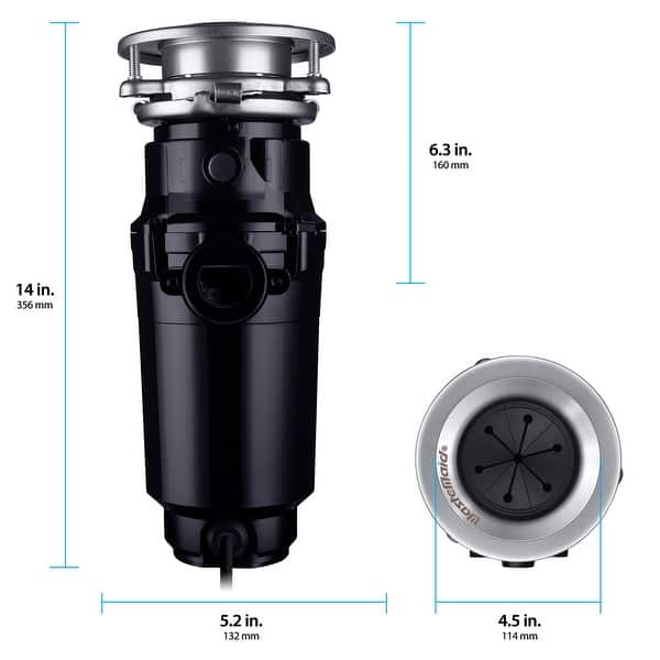 Waste Maid 3/4 HP Slim Line Garbage Disposal with Attached Power Cord ...