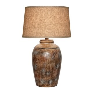 Aria 29 Inch Table Lamp, Curved Tall Base, Distressed Hydrocal, Brown ...