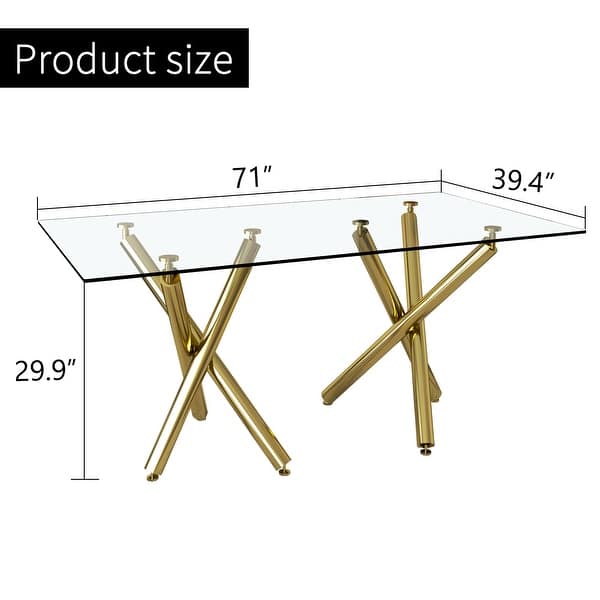 Large Modern Minimalist Rectangular Glass Dining Table - N/A - Bed Bath ...