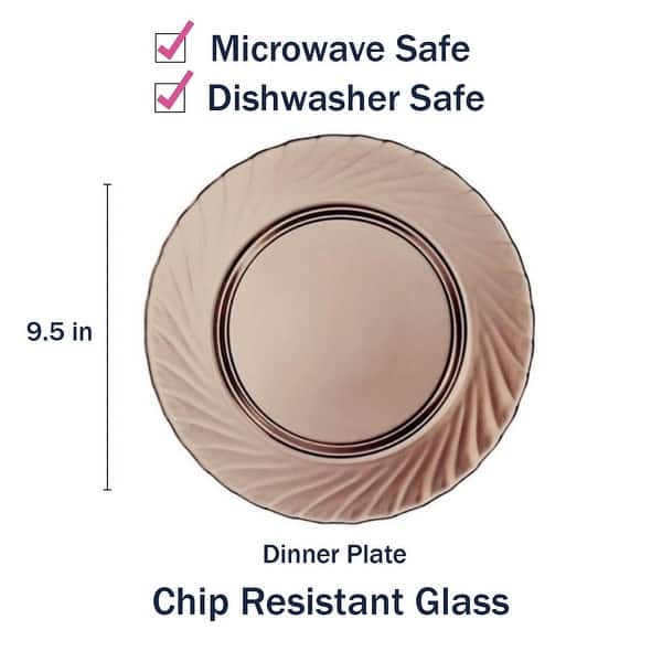 Luminarc Ocean Eclipse Glass Dinner Plates Set of 4 - 9.5" - Bed Bath ...