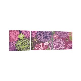 iCanvas "Flowers & Patterns (Green&Pink)" by 5by5collective 3-Piece ...