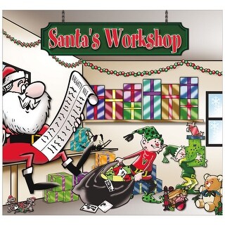 7'x8' Red Green Santa's Workshop Outdoor Split Car Garage Door Banner ...