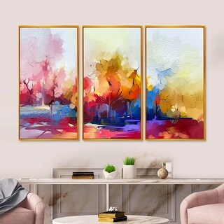 Designart "Colorful Abstract Landscape I" Modern & Contemporary Framed ...