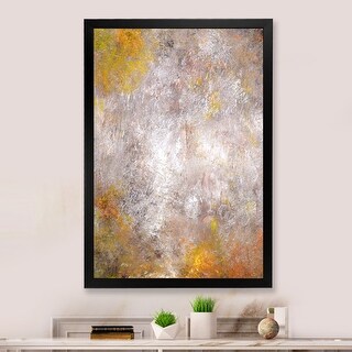 Designart "Yellow And Gray Merging Abstract II" Modern Framed artwork ...