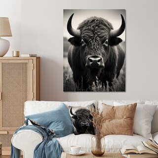 Designart "Bison Bison Grazing" Animals Bison Metal Large Print - Bed ...