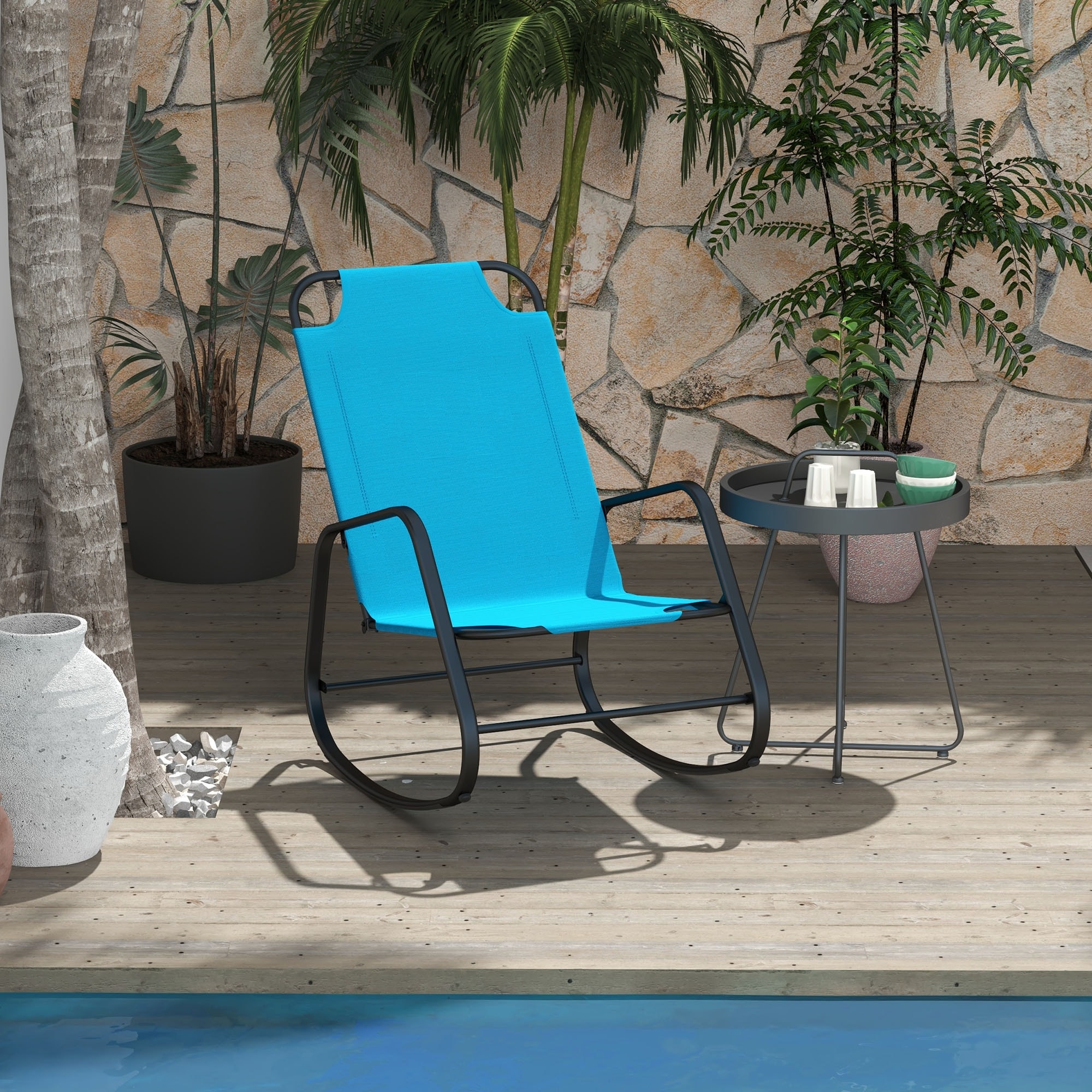 Outsunny outdoor modern front porch patio rocking sling chair store