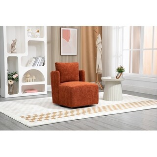Swivel Wingback Chairs Orange Boucle Barrel Chair Club Accent Chair ...