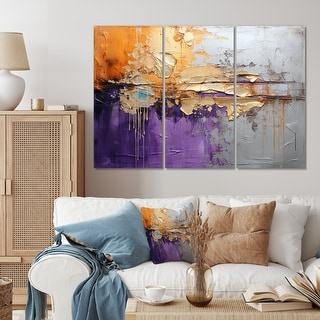 Designart "Oceanic Collage I" Abstract Collages Art Living Room Set ...