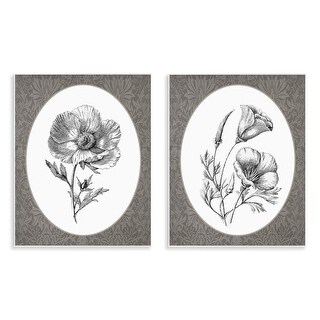 Stupell Elegant Flower Spig Vignettes Wall Plaque Art Design By ...