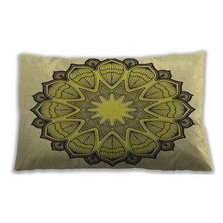 Ahgly Company Patterned Indoor-Outdoor Neon Yellow Lumbar Throw Pillow ...