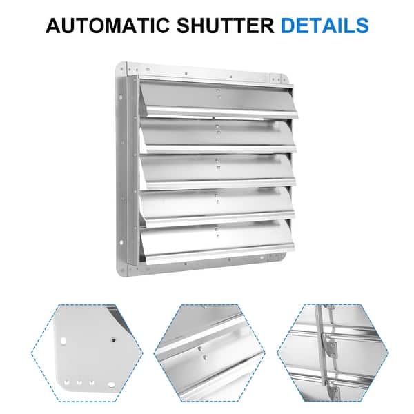 20-Inch Square Aluminum Automatic Gravity Shutter Louver Vent - Bed ...