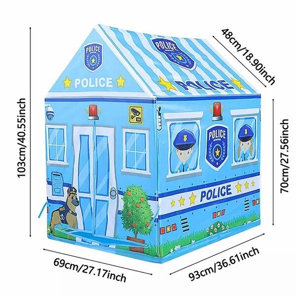 New Police Large Kid Play Tent, Kids Castle Tent House - Bed Bath ...