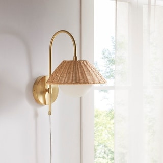 Rattan Weave Wall Sconce - Bed Bath & Beyond - 41513888