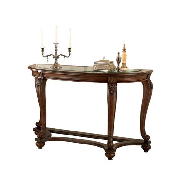 Ashley T499-4 Norcastle Dark Brown Sofa Table w/ Hand Finished - Bed ...