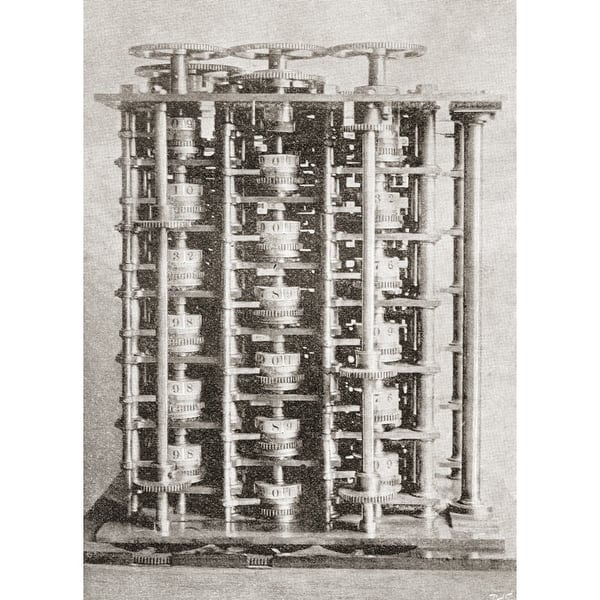 The Difference Engine Of The Babbage Calculating Machine Invented By ...