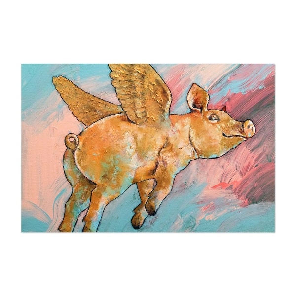 Flying Pig Painting Abstract Animals Whimsical Art Print/Poster - Bed ...
