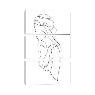 iCanvas "Demure - One Line" by Addillum 3-Piece Canvas Wall Art Set ...