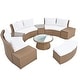 10-Piece Outdoor Wicker Half Round Sectional Sofa Set with Tables - Bed ...