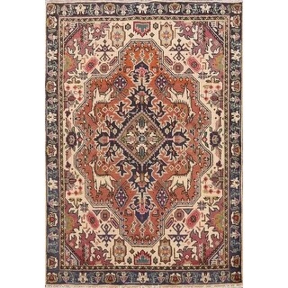Animal Pictorial Traditional Tabriz Persian Rug Handmade Wool Carpet ...