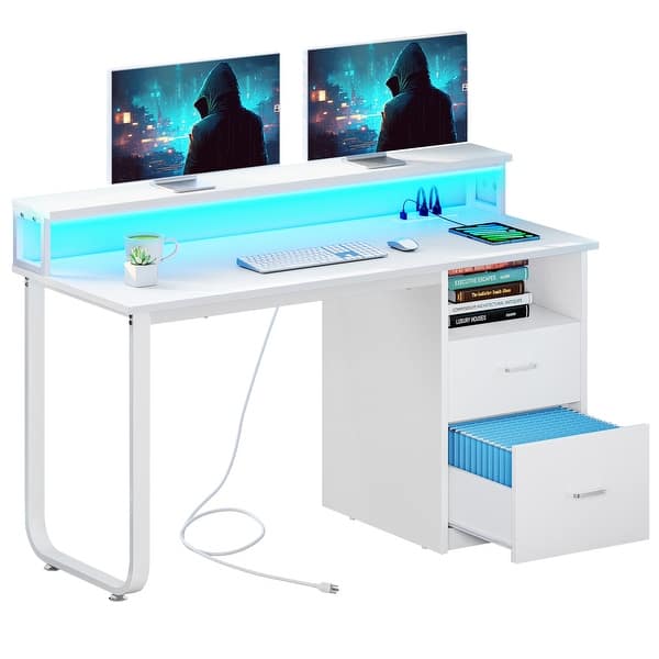 Moasis Computer Desk with Monitor Stand Home Office Gaming Desks with ...