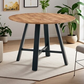 42" Circular MDF Table with Metal Legs for Dining or Coffee Use - Bed ...