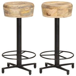 Bar Stools 2 pcs 26" Solid Mango Wood - Bed Bath & Beyond - 37582777