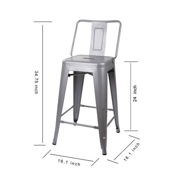 24 inch counter height High Back Metal Stool-Set of 4 - Bed Bath ...