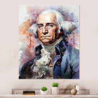 Designart "George Washington Portrait" President/Political Metal Large ...