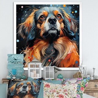 Designart "Pekingese Pondering Dog Portrait I" Animals Dog Framed Wall ...