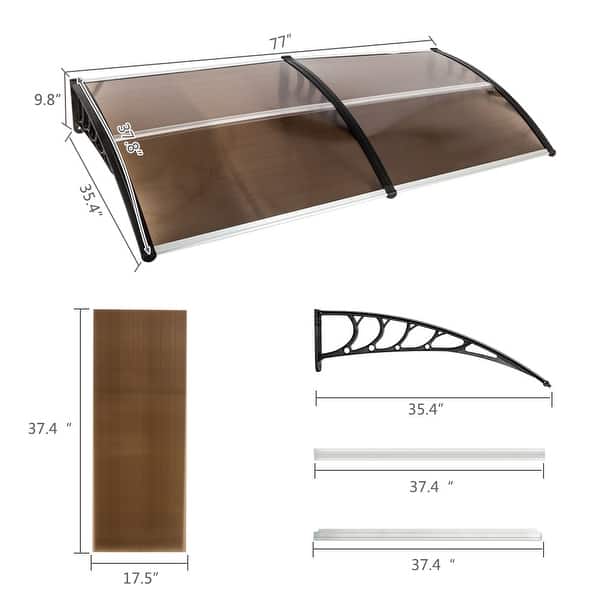 Outdoor Front Door Window Awning Patio Canopy Rain Cover UV Protected ...