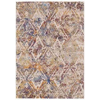 Pinston Ikat Distressed Rug, Cream/Blue/Rust, Accent Rug - Bed Bath ...