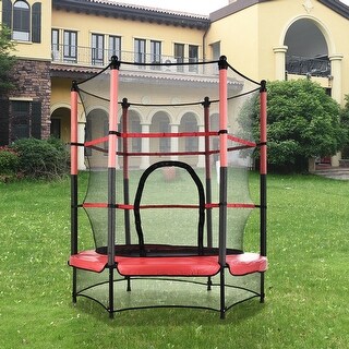 Red 55in Jumping Round Trampoline with Outer Cover - Bed Bath & Beyond ...