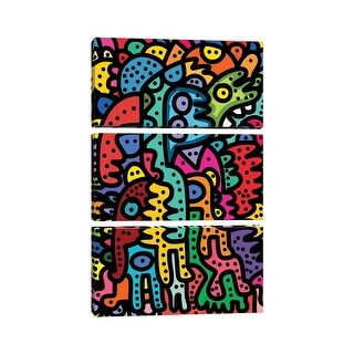 iCanvas "The Puzzle Creatures" by Emmanuel Signorino 3-Piece Canvas ...