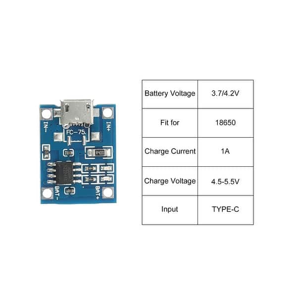 TP4056 MICRO USB 4.5-5.5V 1A 18650 Battery Charger Module Panel Pack of ...