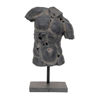Sagebrook Home Cracked Torso Sculpture Contemporary Abstract Decorative ...