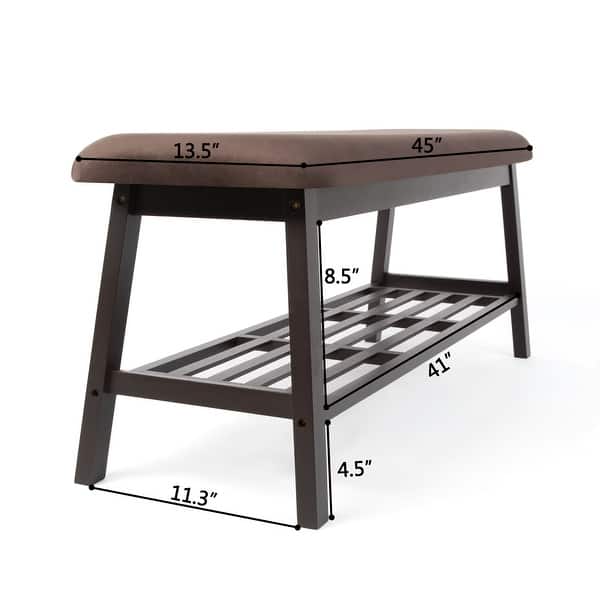 45 Inch Long Entryway Bench with Shoe Storage Shelf - Bed Bath & Beyond ...