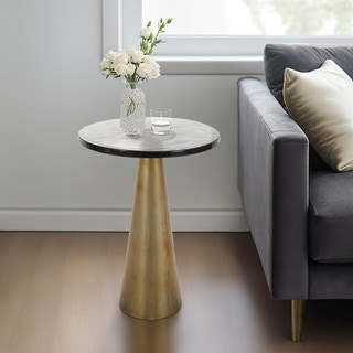 Sagebrook Home Metal, 25" Henderson Accent Table, Pewter, Round - 19" x ...
