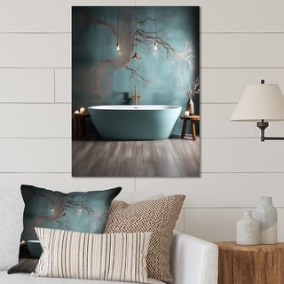 Design Art "Aqua Bathroom Zen Tranquility" Bathroom Metal Wall Art ...
