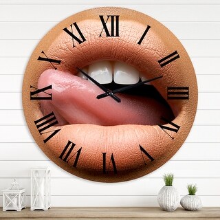 Designart 'Beautiful Dark Skinned Female Lips With Tongue' Modern wall ...