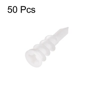 10x32mm Plastic Expansion Tube Drywall Wall Fixing White 50pcs - Bed ...