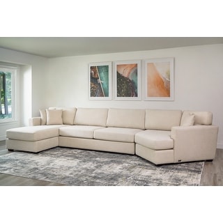 Abbyson Ellie Stain Resistant Fabric Cuddler Sectional - Bed Bath ...