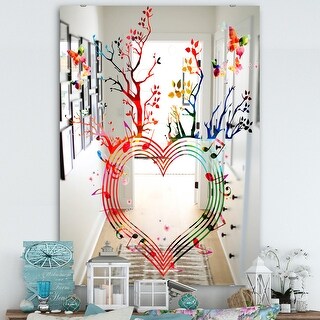 Designart 'Music Notes VI' Traditional Mirror - Large Printed Wall ...