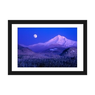 iCanvas "Moonlit Landscape Featuring Mount Hood (Wy'east), Oregon, USA ...